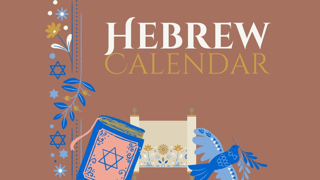 DIGITAL FILE** Hebrew Calender, Jewish Calendar, Jewish Wall Decor ...