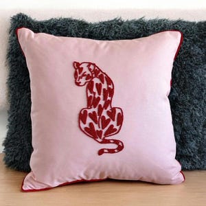 Leopard Punch Pillow Cover, Handmade Heart-shaped Leopard Punch ...