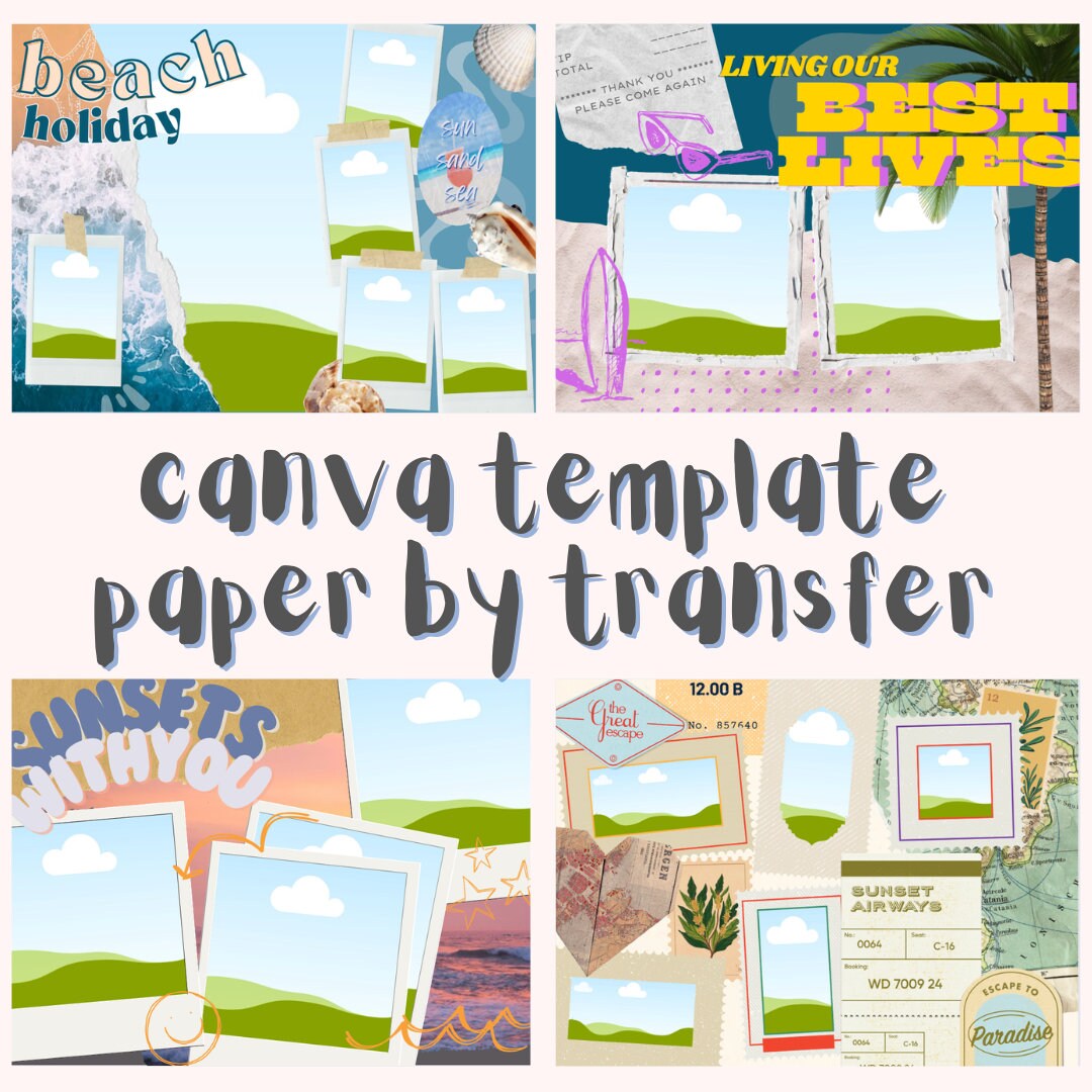 Canva Template Suitable for Paper by Wetransfer Beach Holiday Collage ...