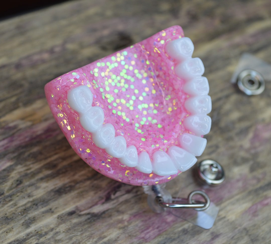 Teeth Badge Reel Dental Hygienist Gift Glow in the Dark - Etsy