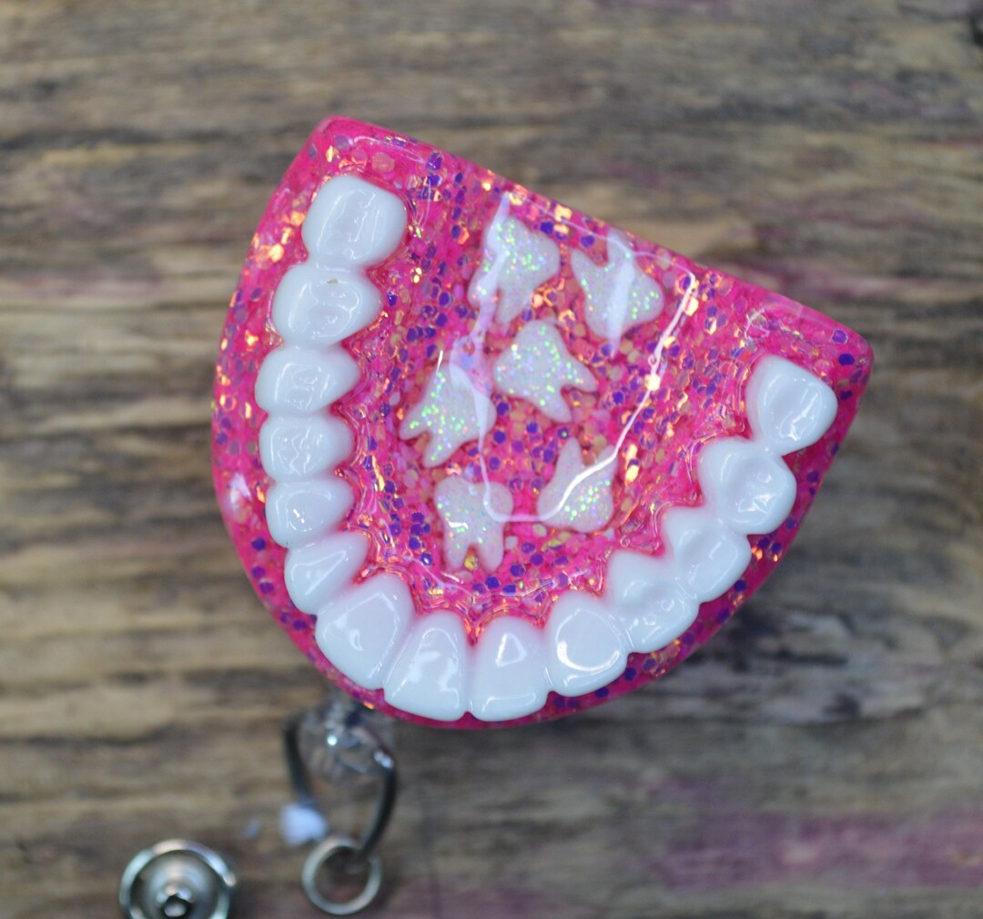 Confetti Teeth Badge Reel Dental Hygienist Badge Reel Dentist Gift - Etsy