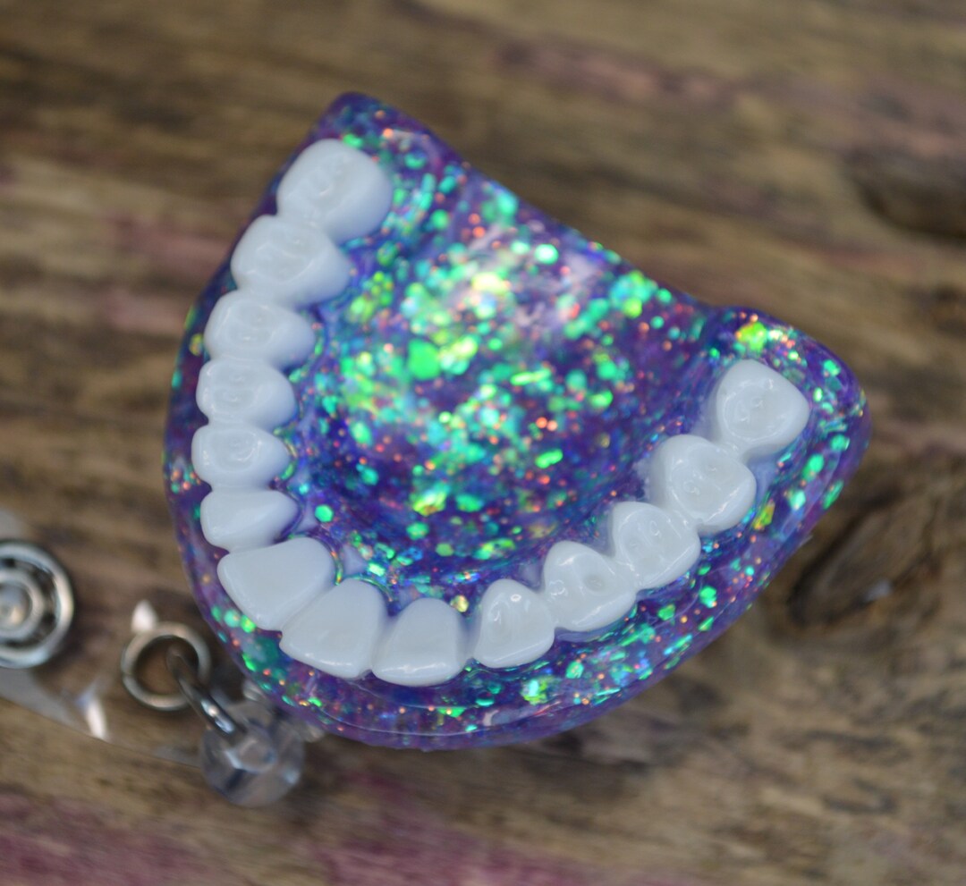 Teeth Badge Reel Dentist Badge Reel Dental Hygienist Gift Denture Badge ...