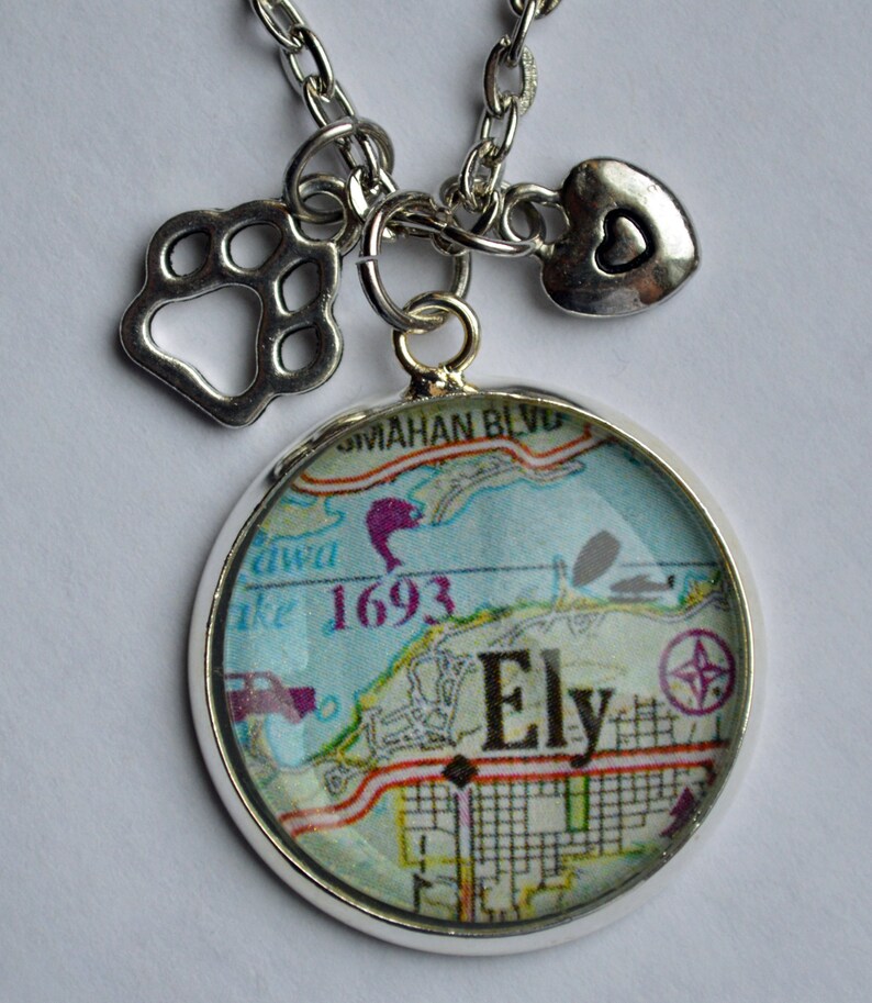 Ely Minnesota Map Pendant Necklace - Etsy