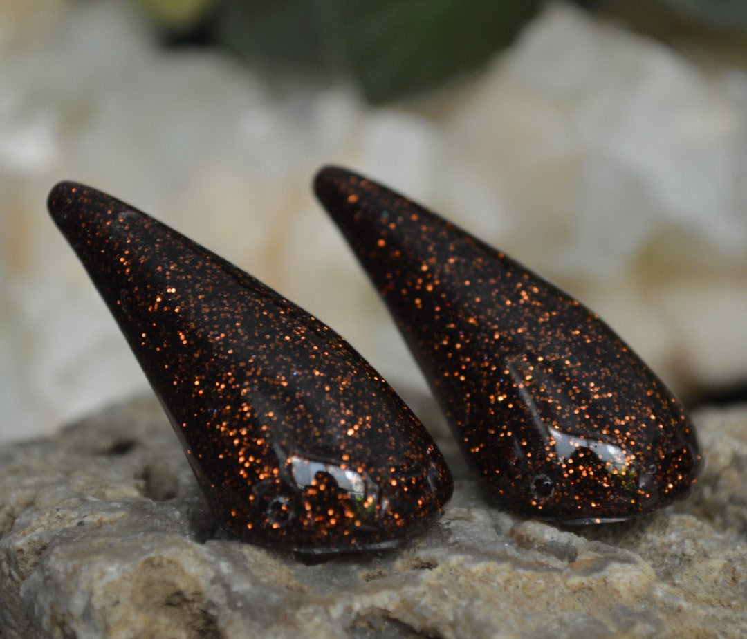 Curved Low Horn Brown Sparkle Costume Cosplay Ren Fair Festival ...