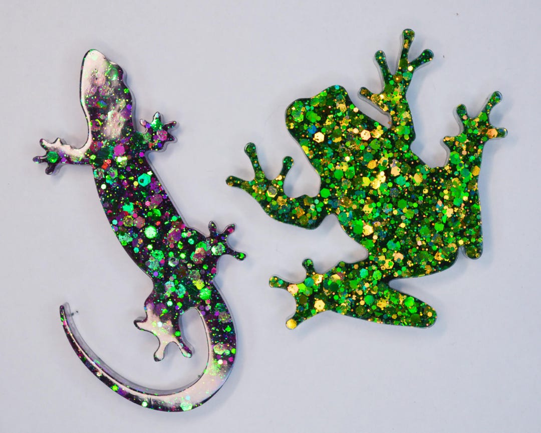Frog Lizard Magnet Set Sparkling Magnet Friends Gift - Etsy