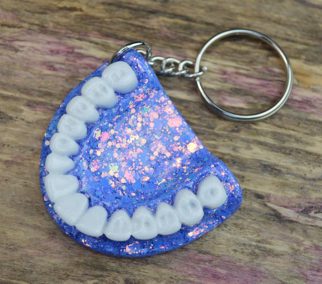 Teeth Keychain Dentist Purse Charm Hygienist Gift Denture Dental ...