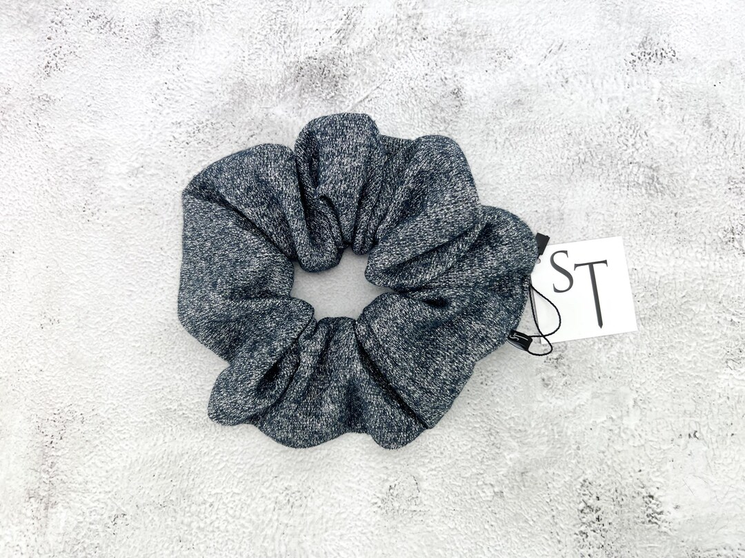 Heather Metallic Blue Knit Extra Large Hair Scrunchie SCR00050 - Etsy