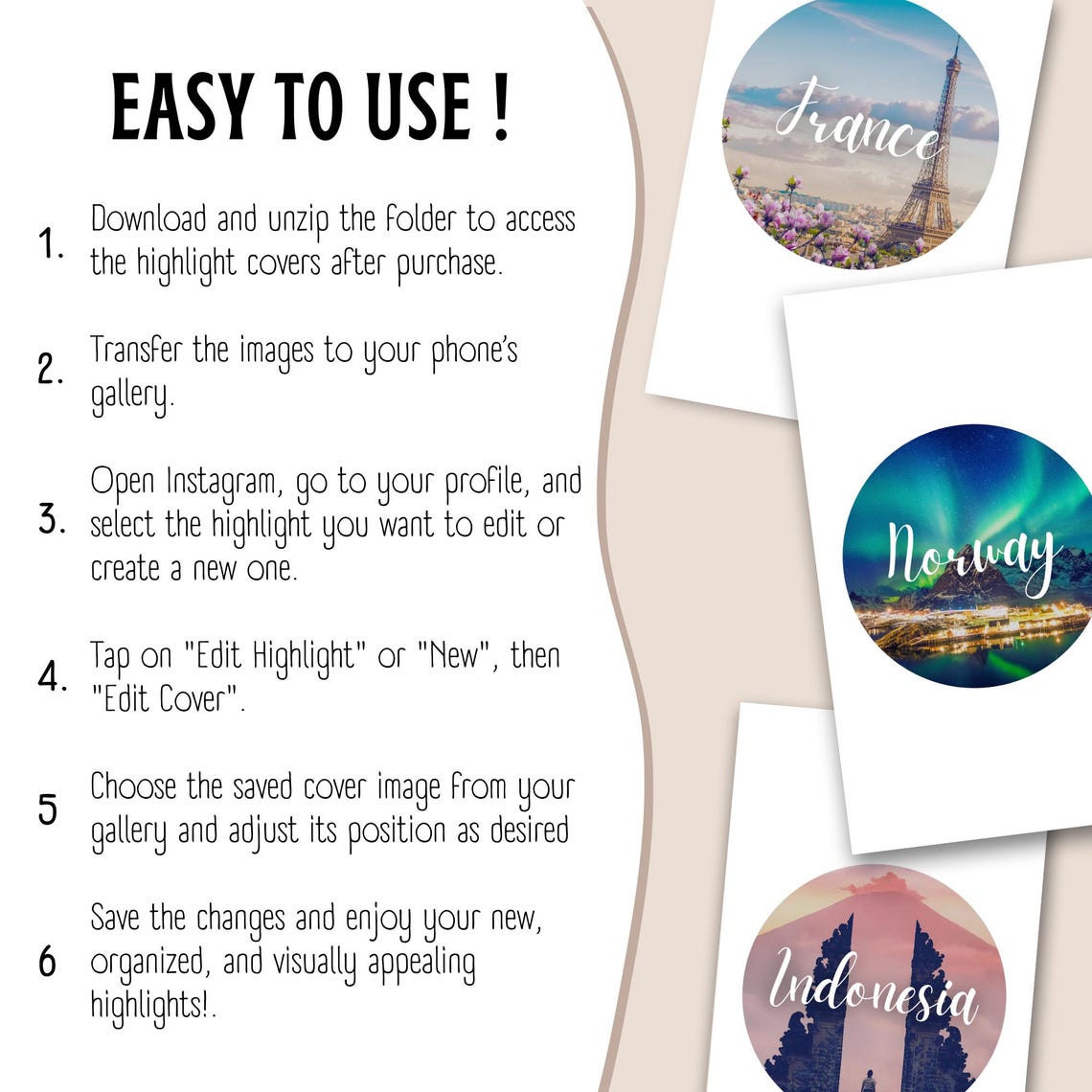 Country Instagram Story Highlight Covers, Travel Story Highlight Covers ...