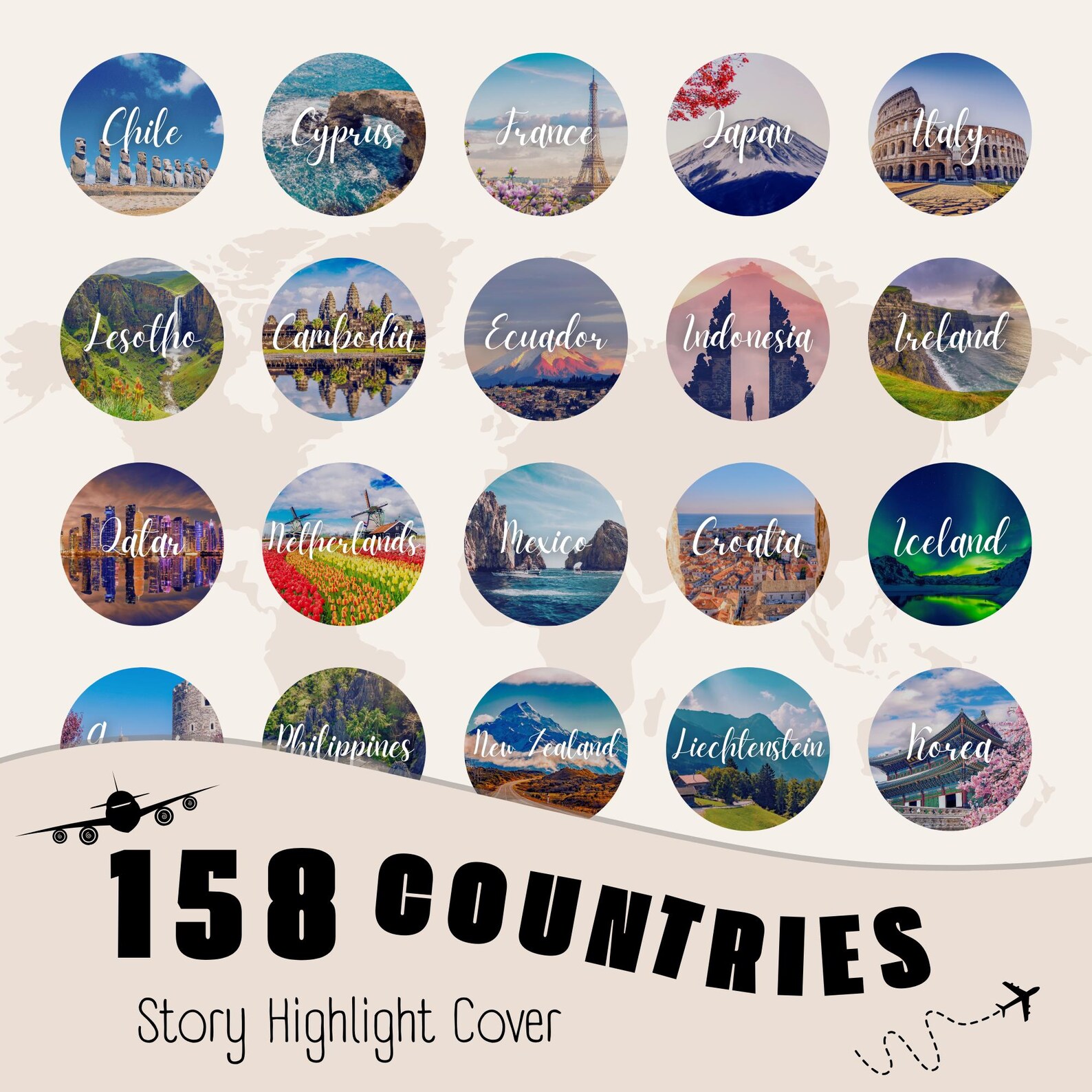 Country Instagram Story Highlight Covers, Travel Story Highlight Covers ...