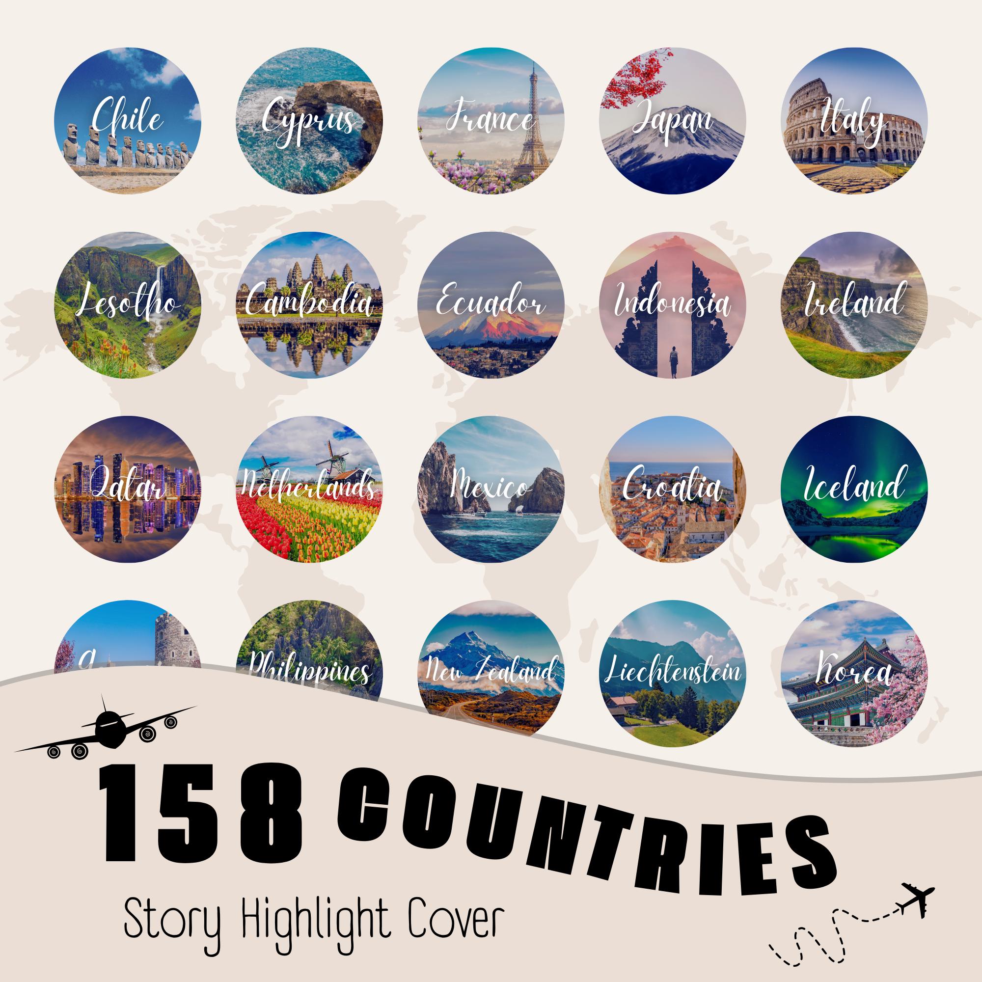 Country Instagram Story Highlight Covers, Travel Story Highlight Covers ...