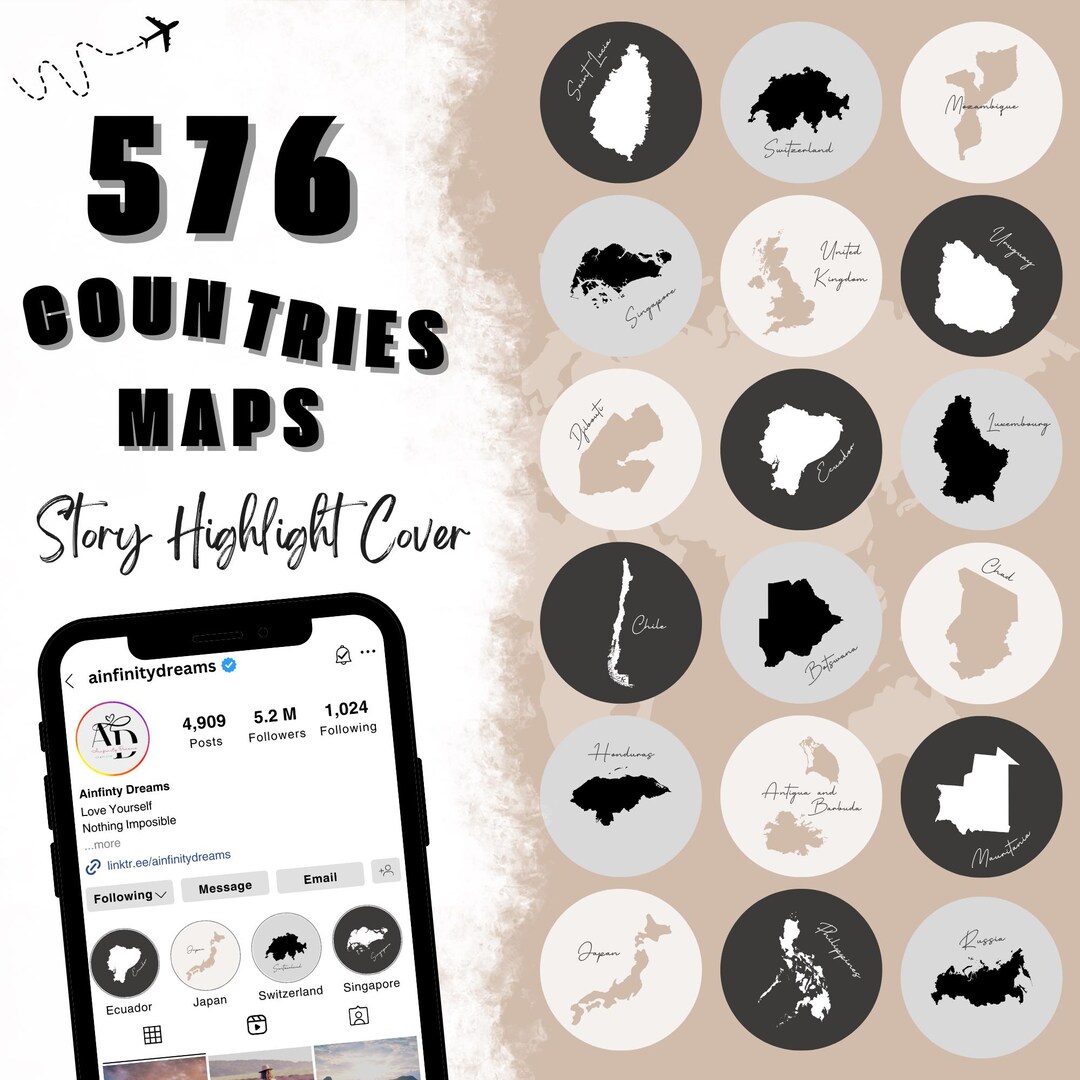Country Instagram Story Highlight Covers, Travel Story Highlight Covers ...