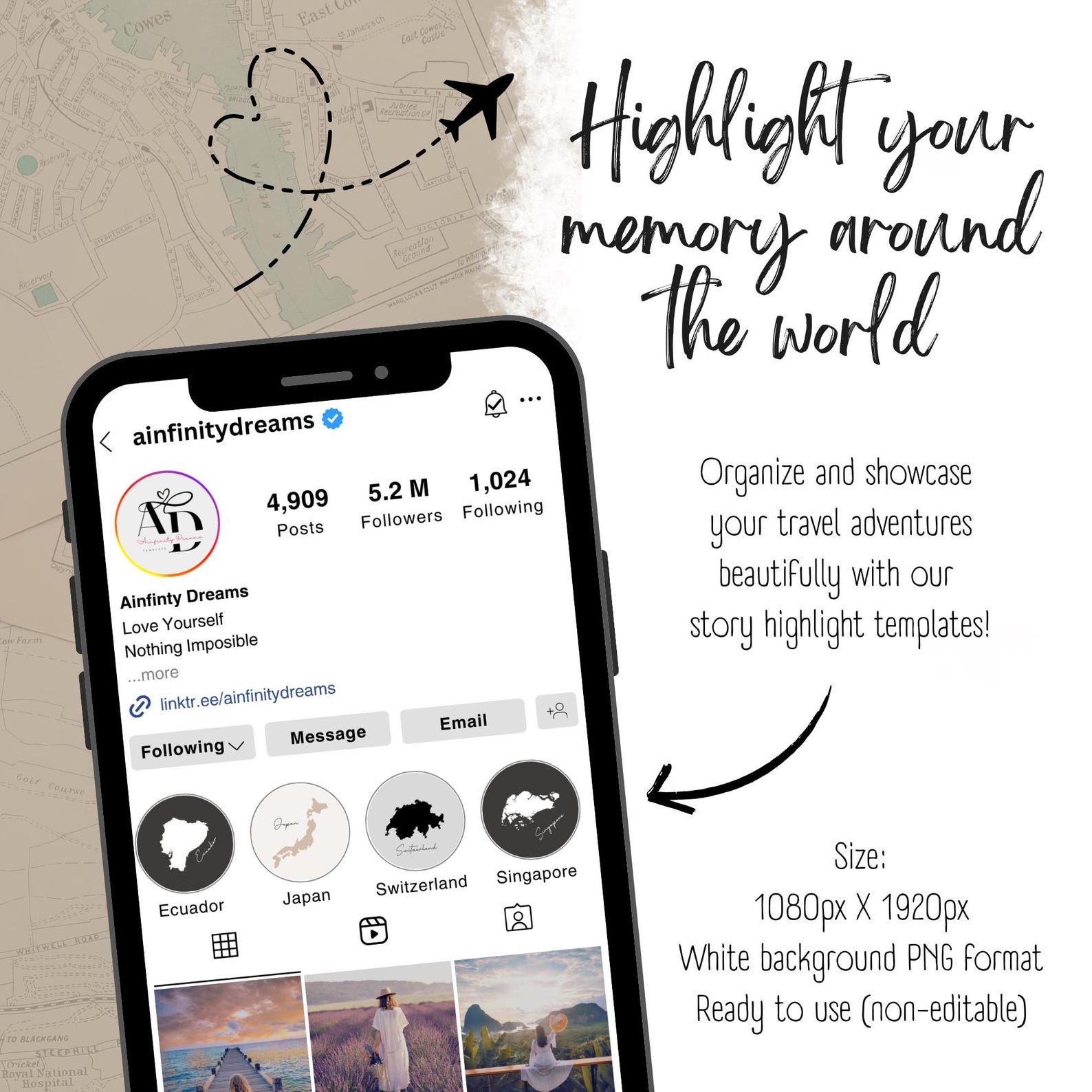 Country Instagram Story Highlight Covers, Travel Story Highlight Covers ...