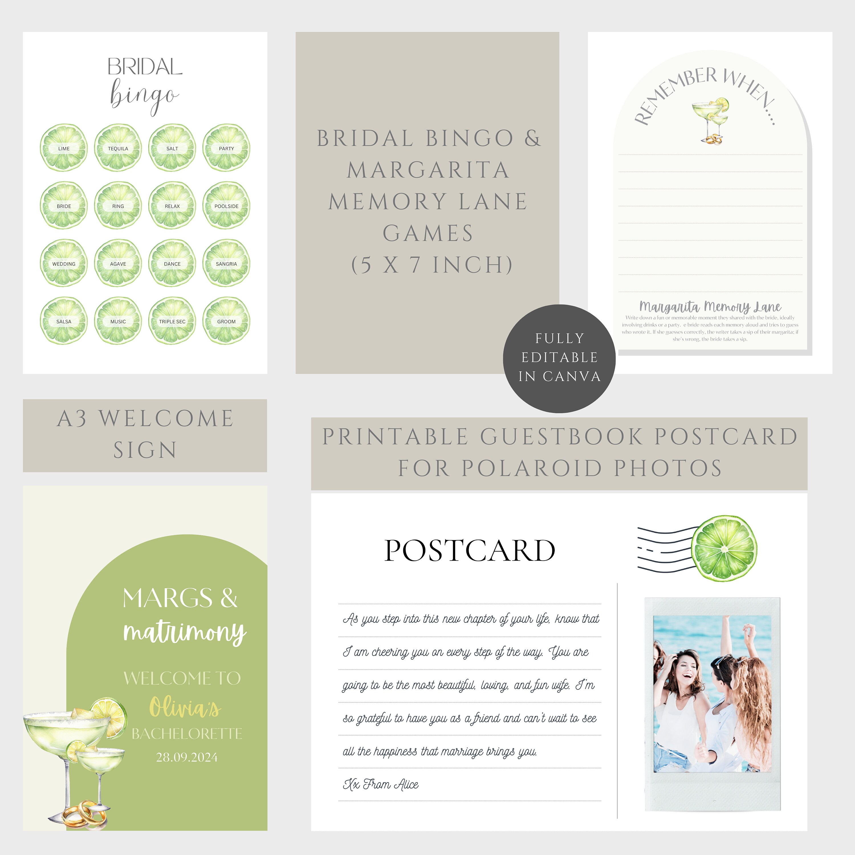 Margs and Matrimony Bachelorette Party Digital Bundle Template Set ...