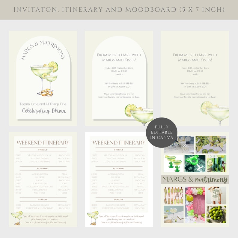 Margs and Matrimony Bachelorette Party Digital Bundle Template Set ...