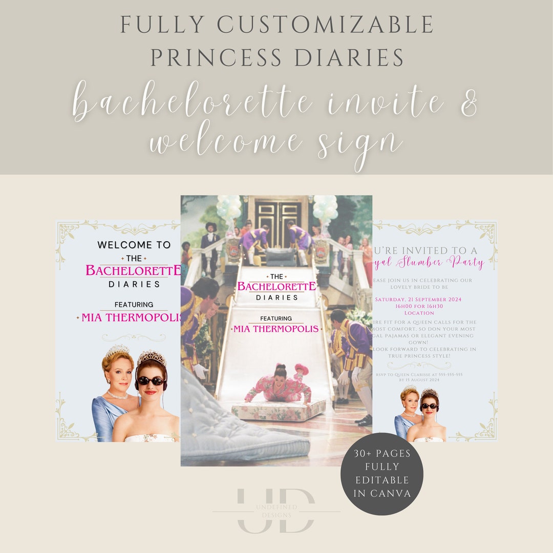Princess Diaries Bridal Shower, Hen Party Bachelorette Invitation and ...