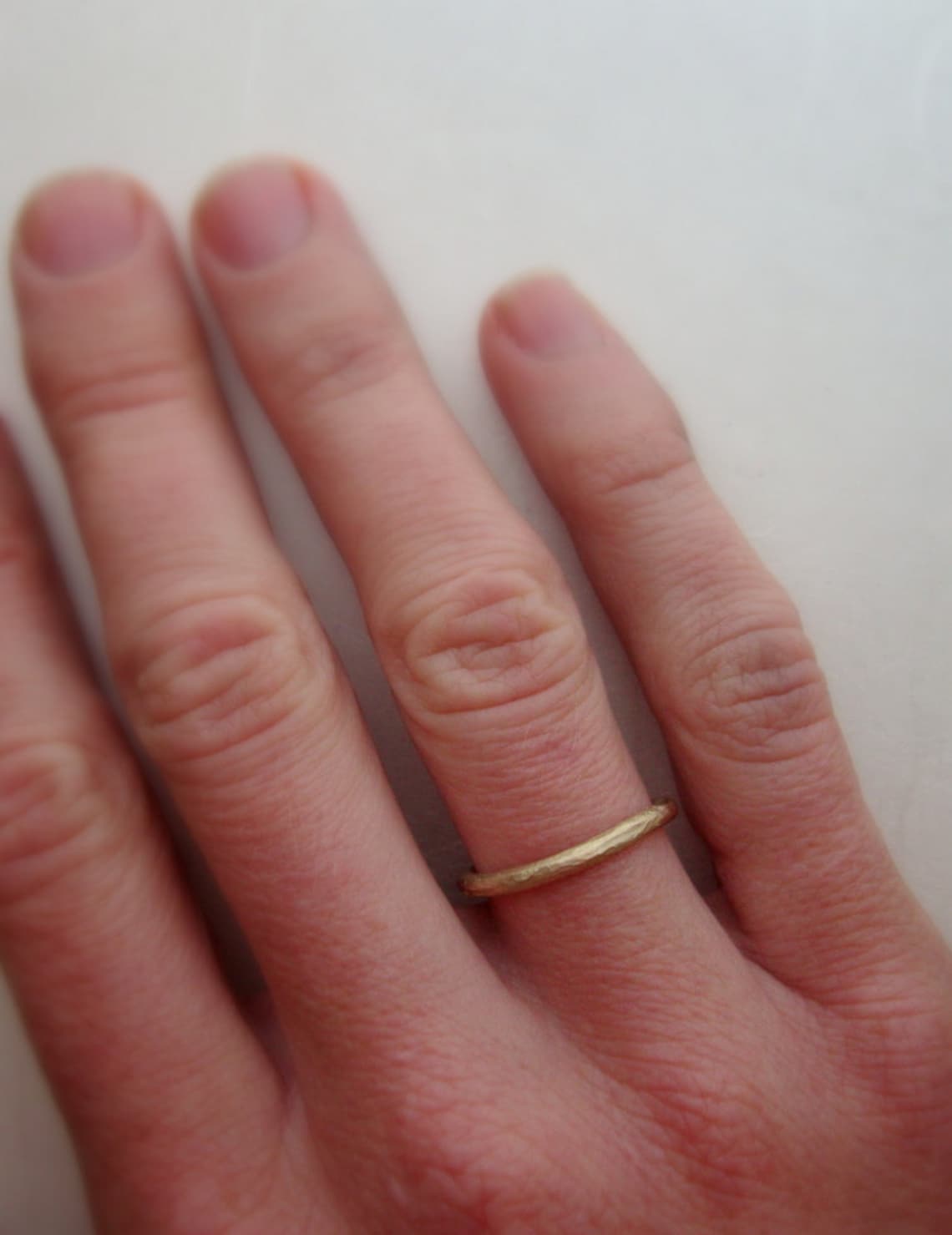 Simple Rough Band in Solid Gold 10k 14k 18k Mark of the | Etsy