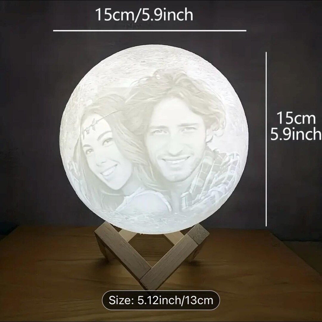 Personalized 3D Moon Lamp - Custom Photo Night Light - Etsy