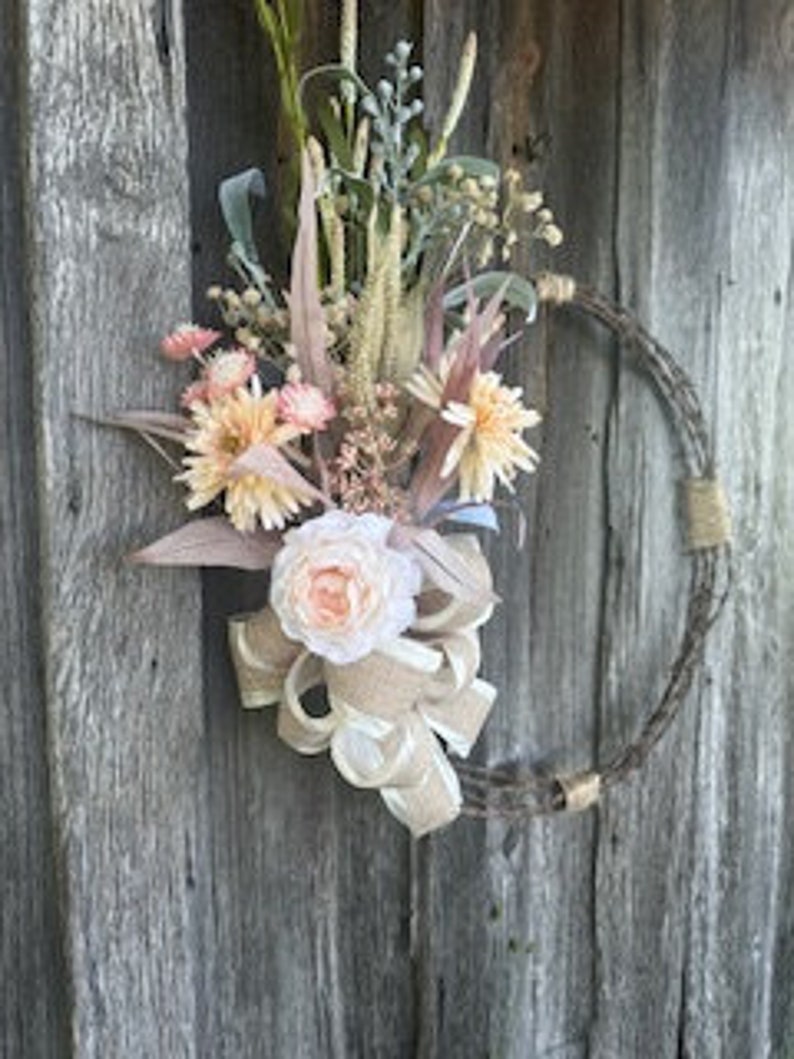 Rustic Barbed Wire Floral Wreath - Etsy