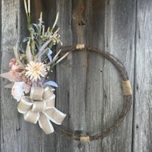 Rustic Barbed Wire Floral Wreath - Etsy