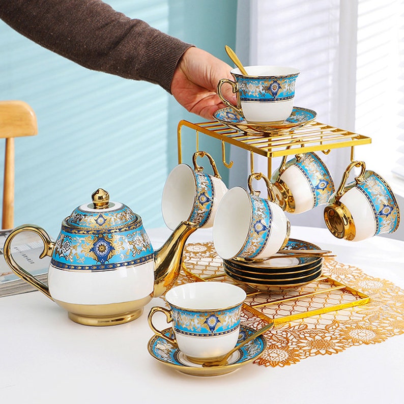 Ceramic Coffee Set | Ceramic Coffee Cup and Saucer Set | European Ceramic Tea Set | Afternoon ...