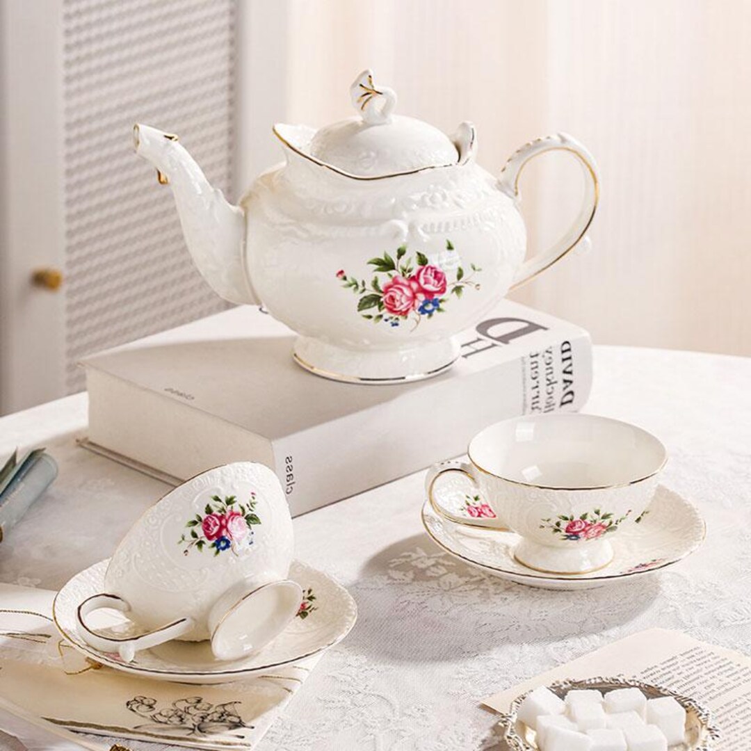 French Ceramic Coffee Set | Afternoon Tea Set | Retro Ceramic Tea Set ...