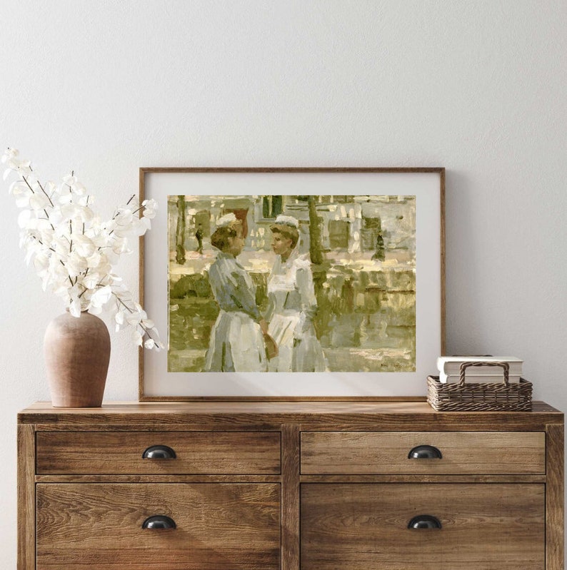 Nurses Painting Printable Wall Art, Vintage Hospital Wall Decor ...
