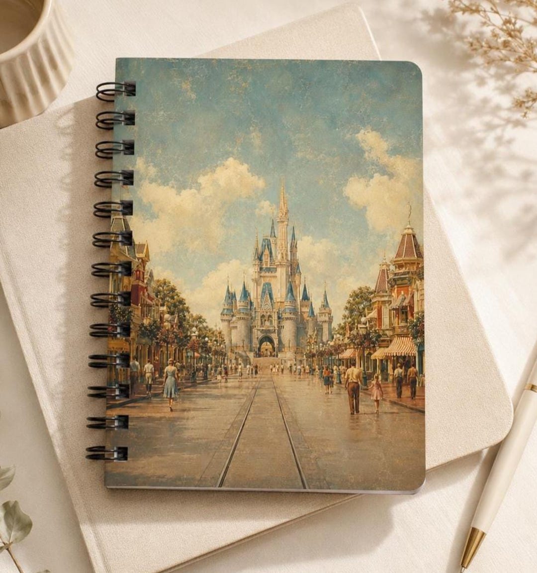 Disney Castle Notebook Spiral Journal Lined Writing Book Vintage Theme ...