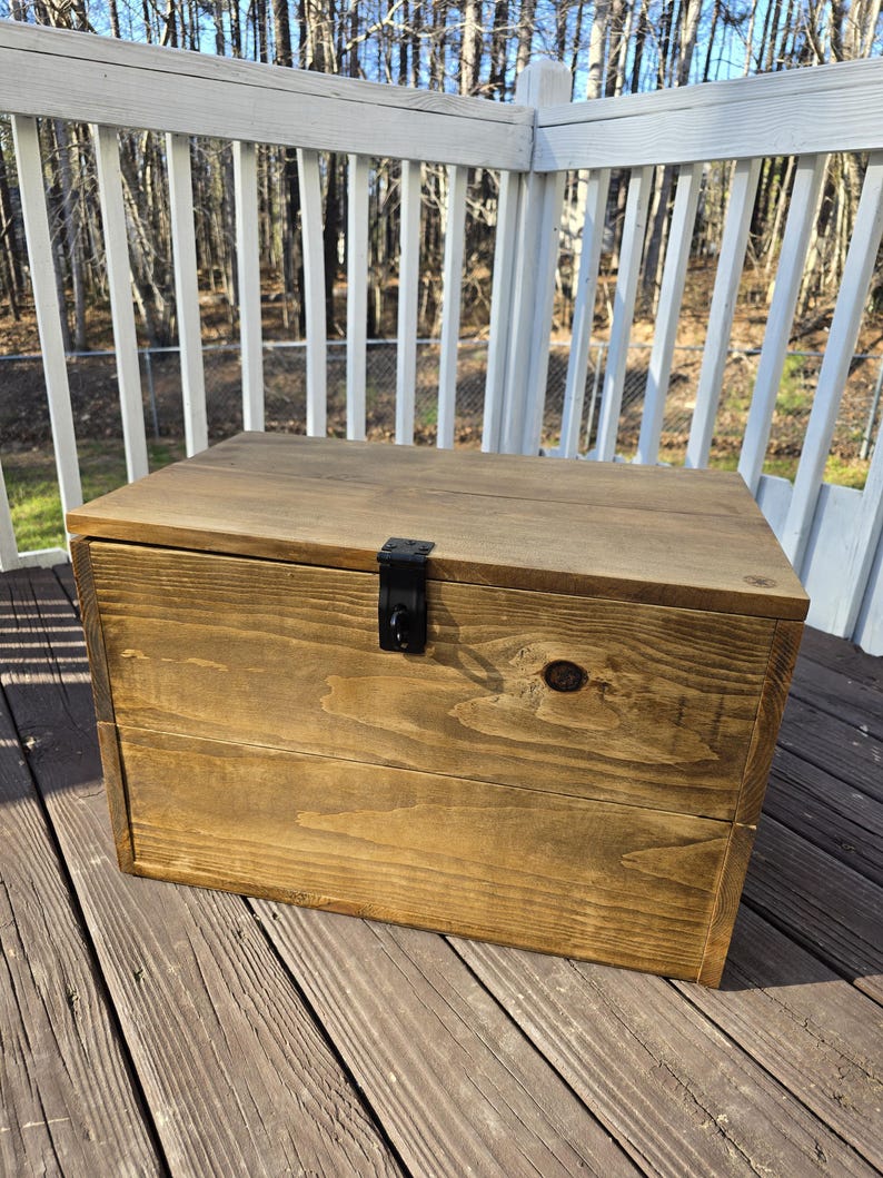 Handmade Wooden Chest: Locking Latch Crate - Etsy