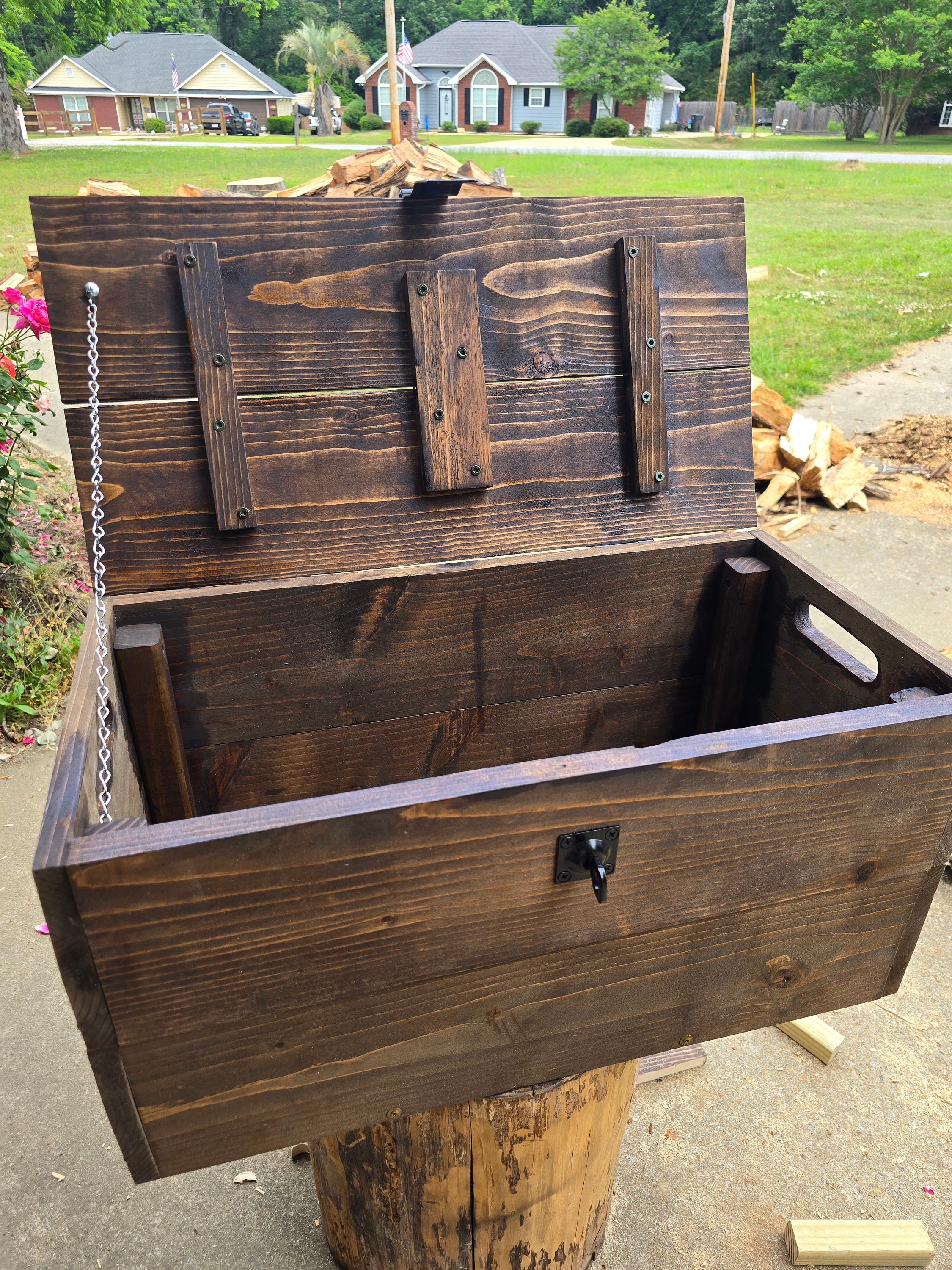Handmade Wooden Chest: Locking Latch Crate - Etsy
