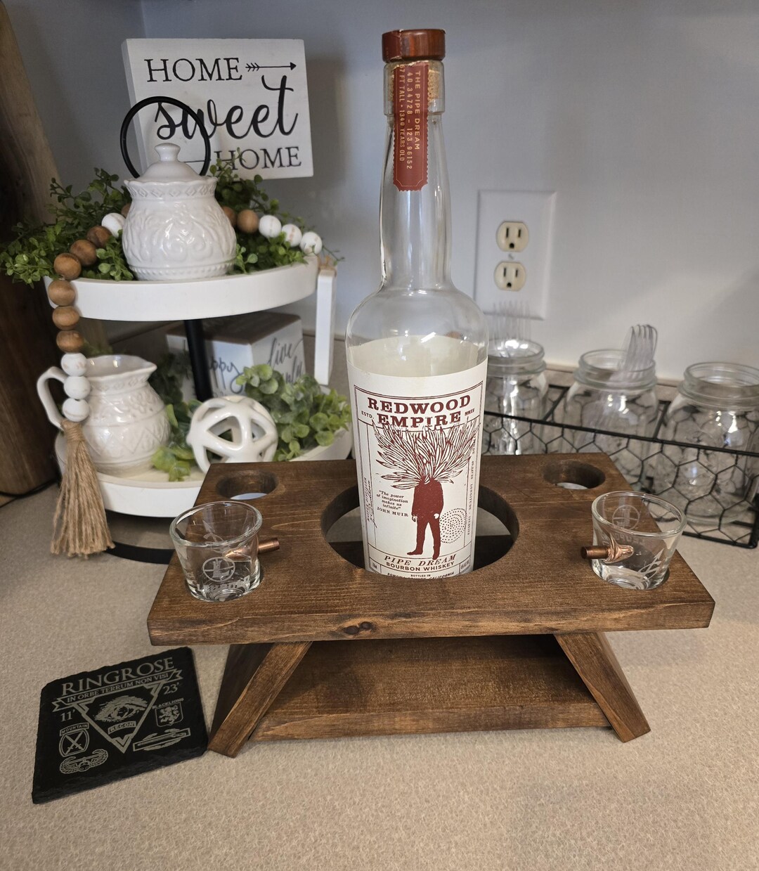 Mini Bar Wooden Liquor Stand - Etsy