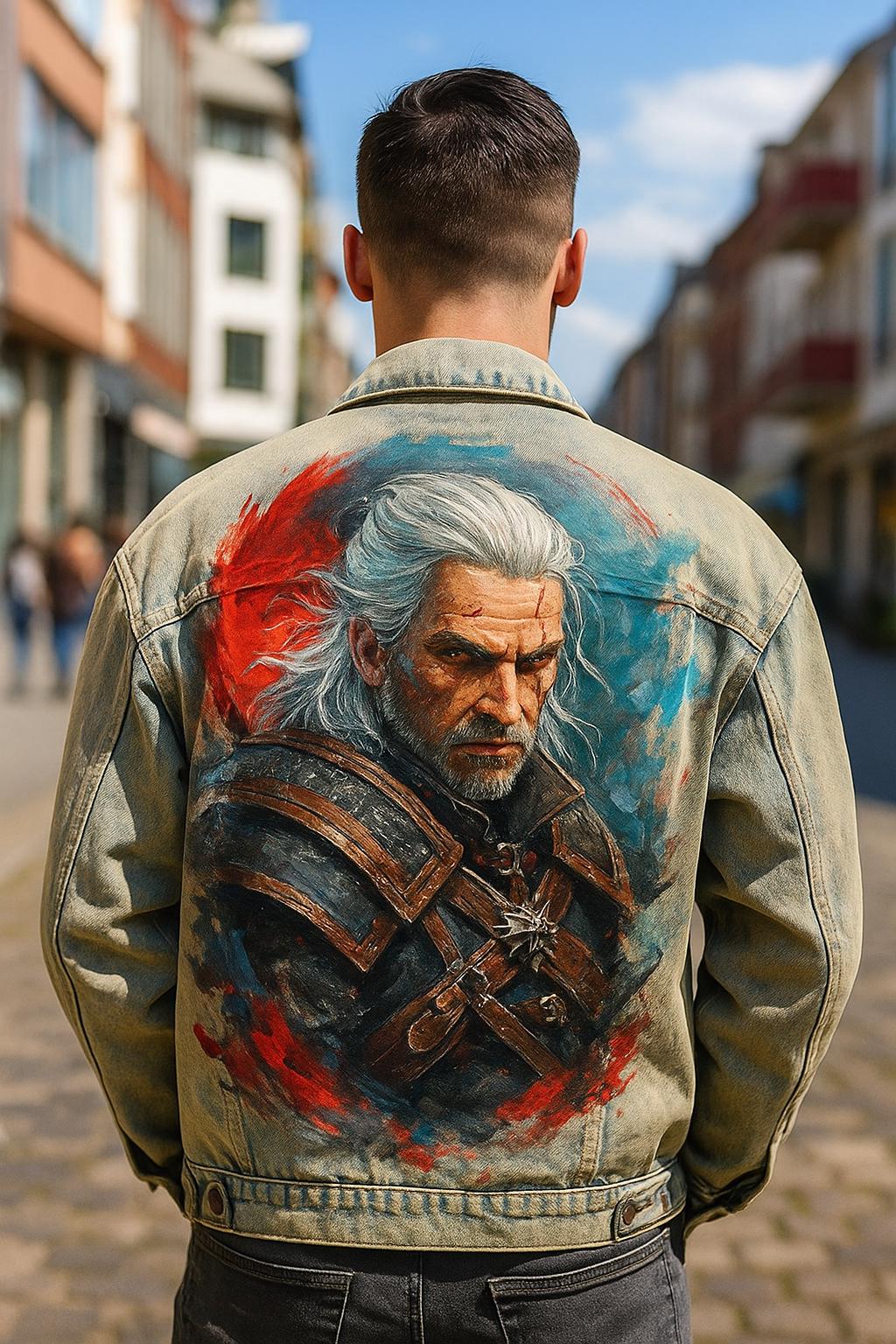 Hand Painted Super Mario Jacket, Custom Denim Artwear, Personalized ...