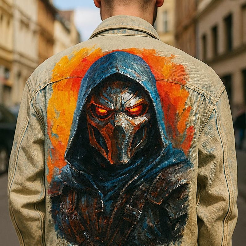 Black Denim Jacket Painted - Etsy