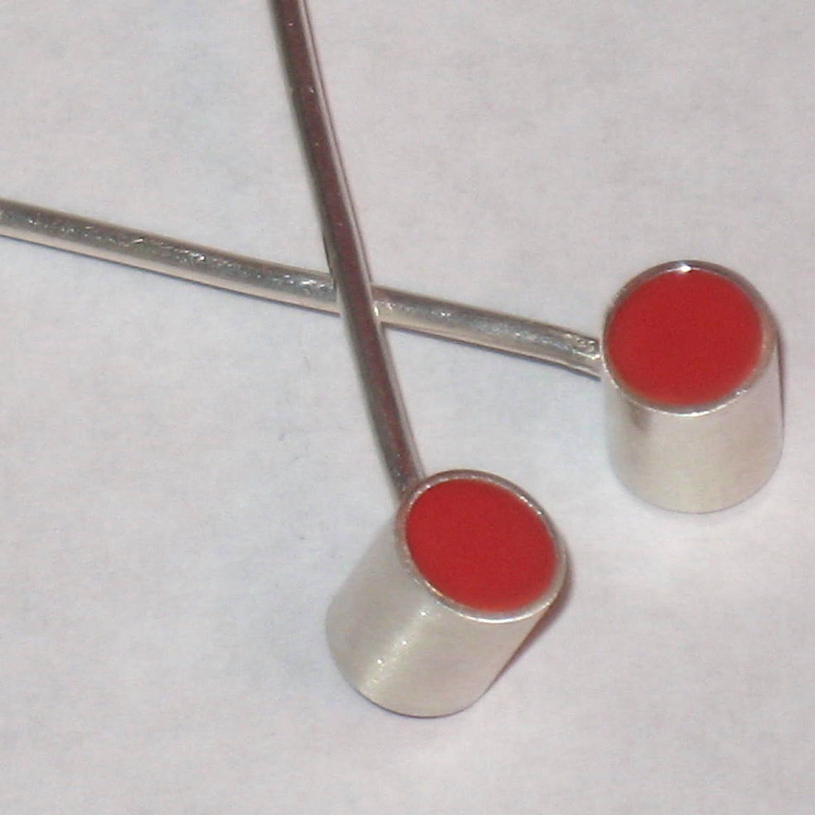 Long Sterling Silver Sticks With Custom Color Circles - Etsy