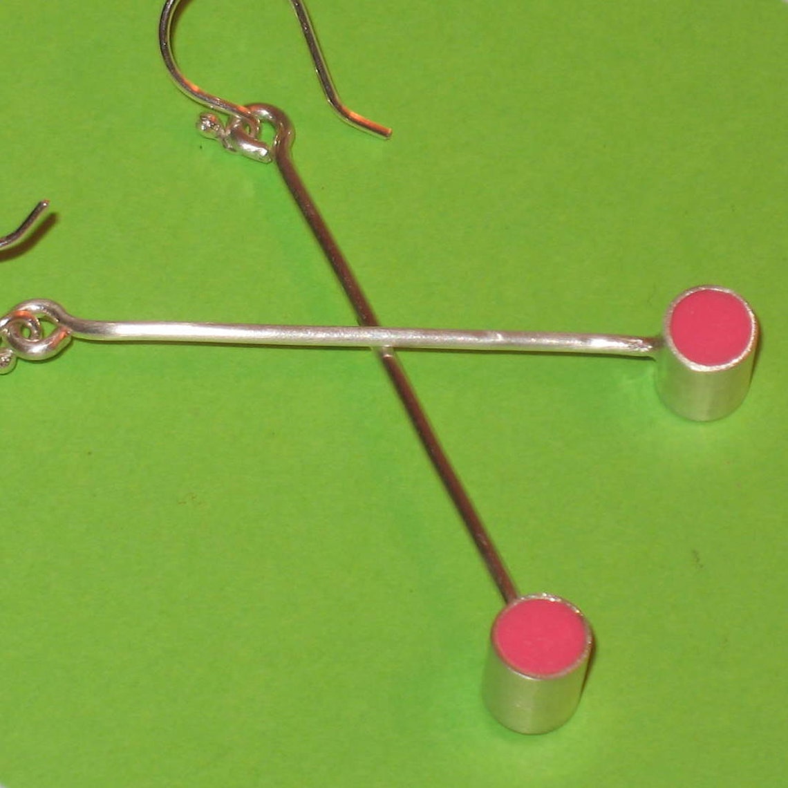 Long Sterling Silver Sticks With Custom Color Circles - Etsy