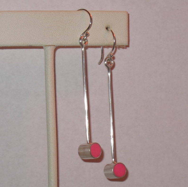 Long Sterling Silver Sticks With Custom Color Circles - Etsy