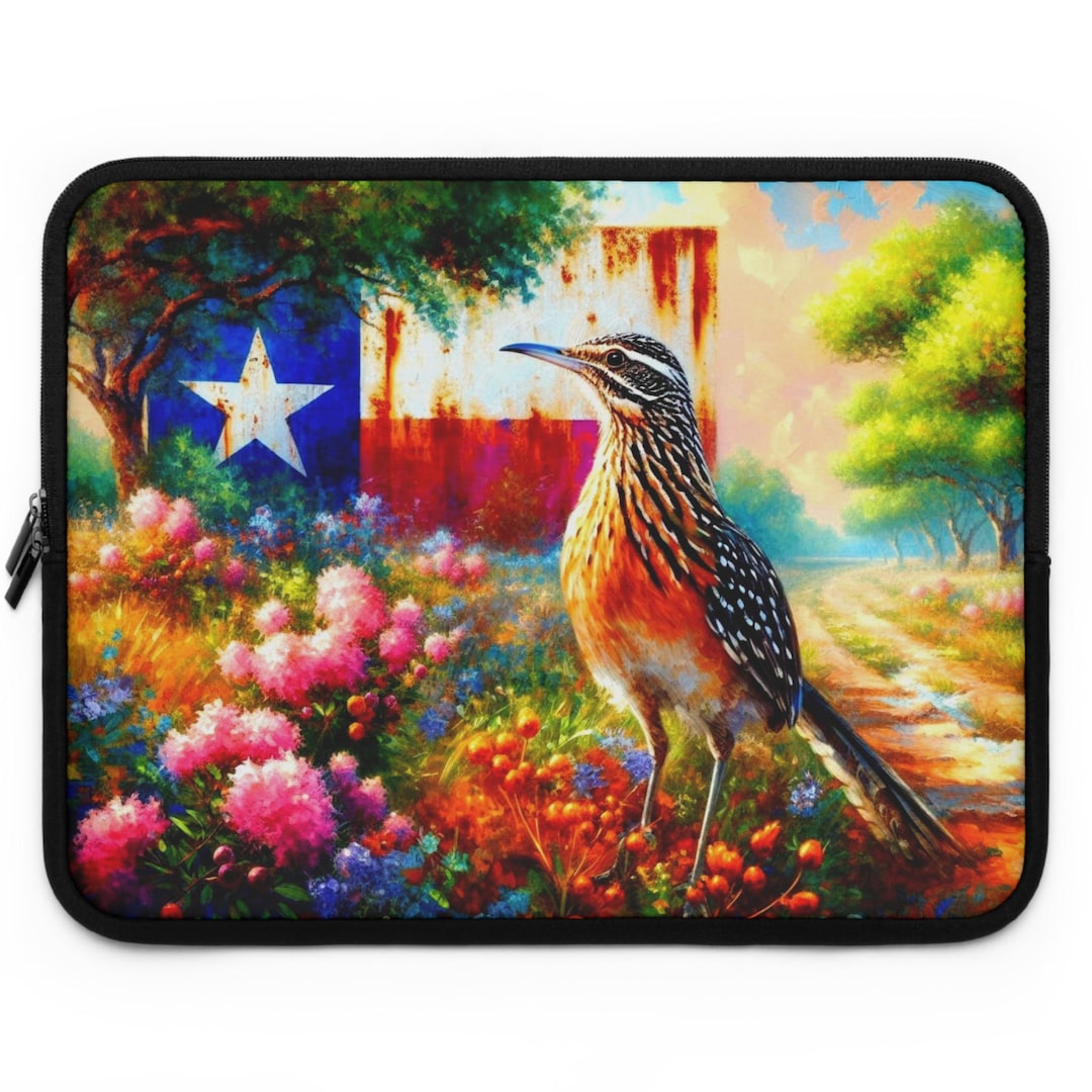 Colorful Texas Roadrunner Laptop Sleeve, Gifts for Texas Lovers, Fall ...