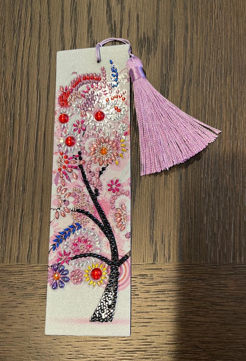 Completed, Diamond Art Bookmarks - Leather Tassel Bookmark - Etsy