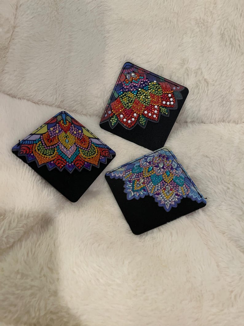 Triangle Corner Bookmarks - Completed, Diamond Art Bookmarks - Etsy