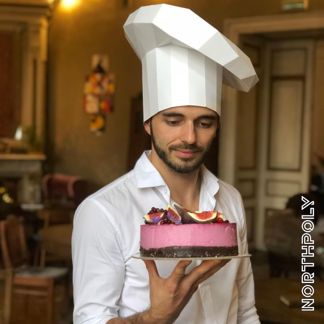 Chef's Hat Papercraft, Digital Template, PDF Download, Gurko, 3D Low ...