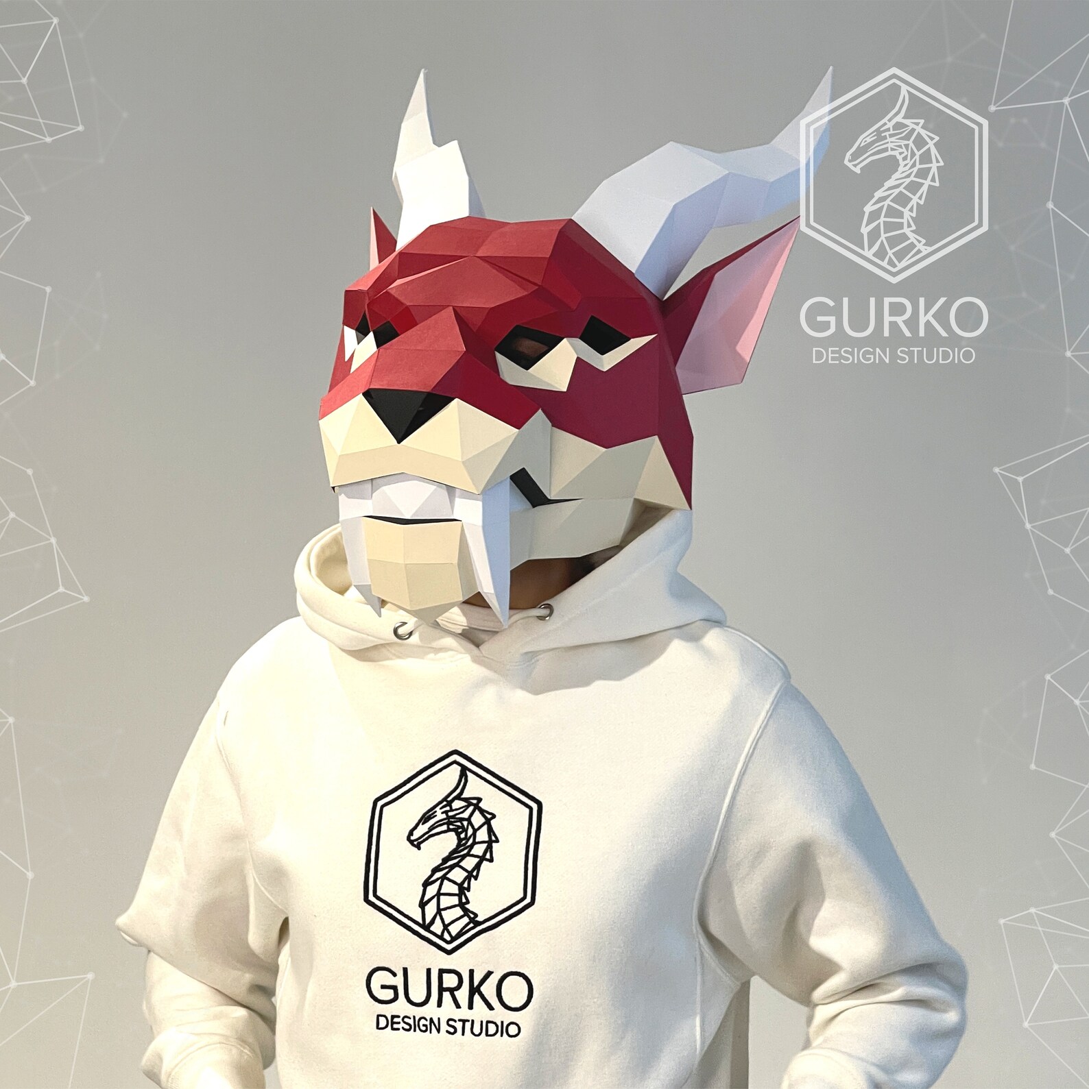 Chimera Mask Papercraft, Digital Template, PDF Download, Gurko, 3D Low ...