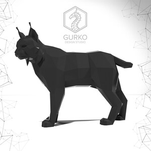Lynx Papercraft, Cat, Digital Template, PDF Download, Gurko, 3D Low ...