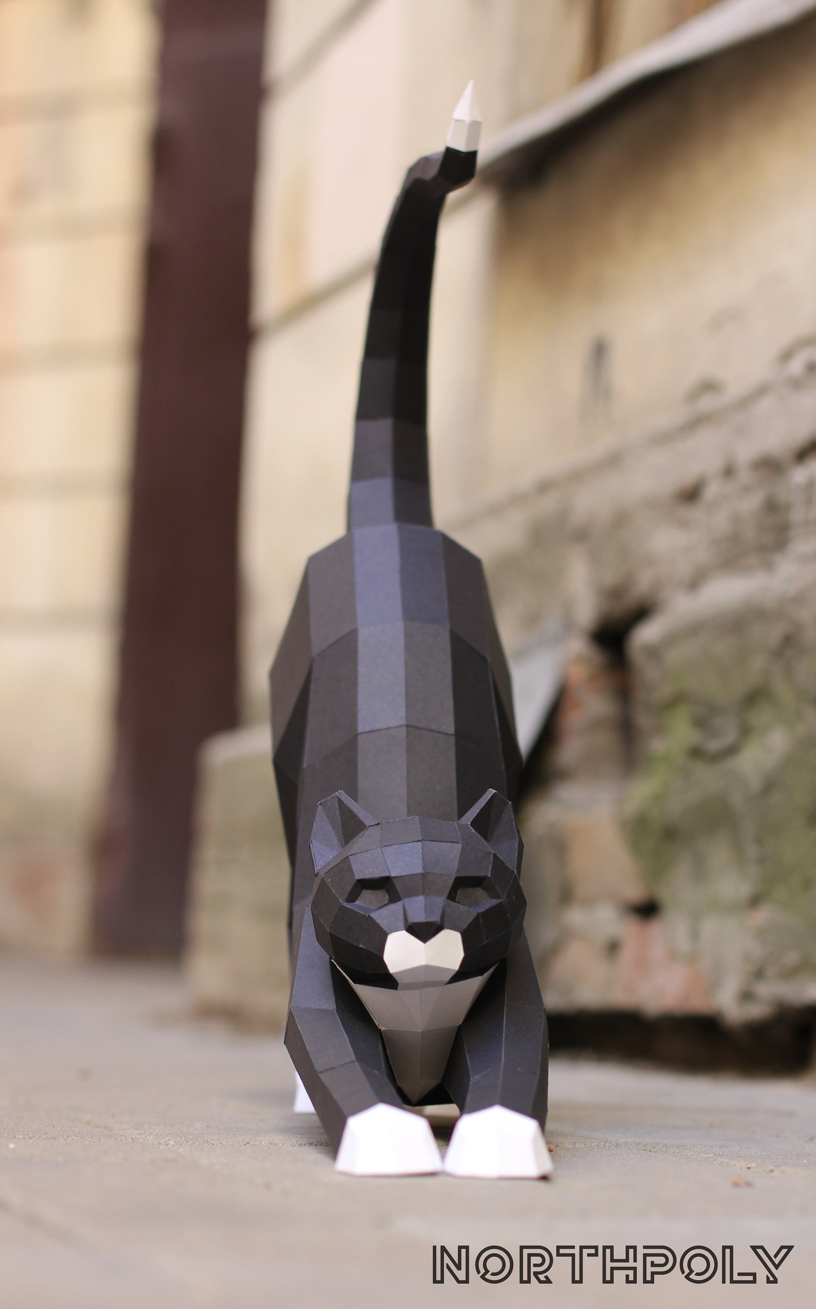 Papercraft Cat Good Morning, Pdf, Gurko, Pepakura, Template, 3D Origami ...