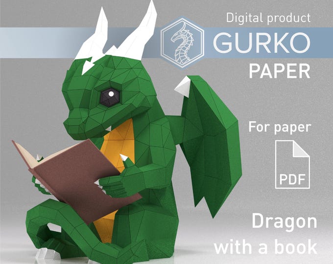 Papercraft Dragon 3D, DIY Paper Craft Project, Sculpture Home Decor ...