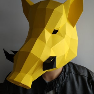 Boar Mask Papercraft, Hog, Digital Template, PDF Download, Gurko, 3D ...