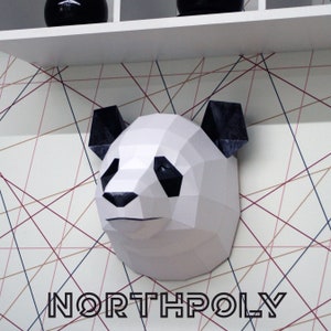 Panda Head Papercraft, Bear, Digital Template, PDF Download, Gurko ...