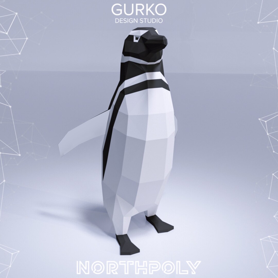 Running Magellanic Penguin Papercraft, Digital Template, PDF Download ...