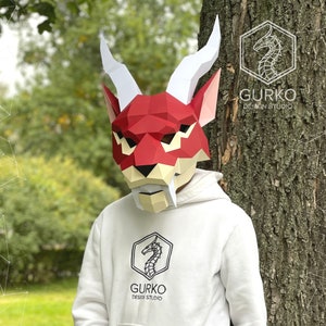 Chimera Mask Papercraft, Digital Template, PDF Download, Gurko, 3D Low ...
