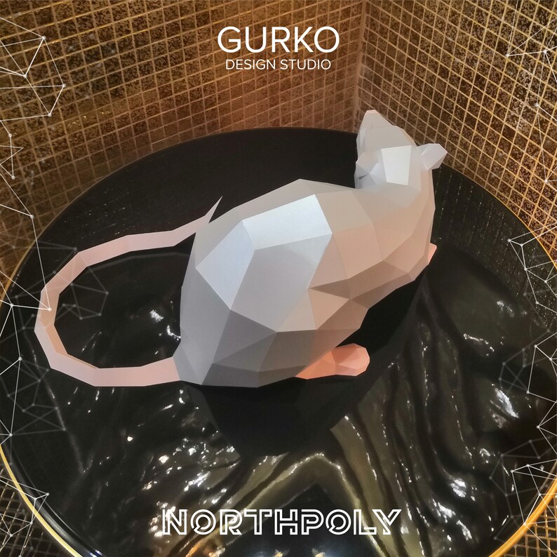 Angry Rat Papercraft, Mouse, Digital Template, PDF Download, Gurko, 3D ...
