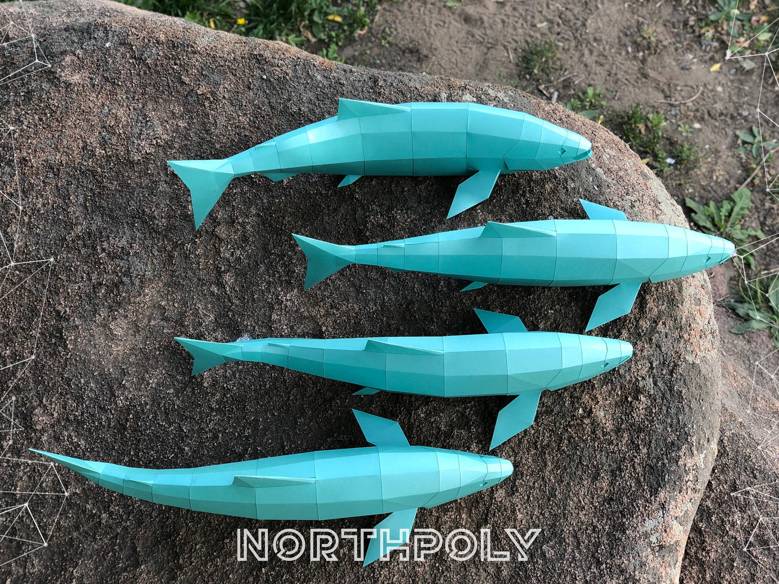Salmon Papercraft, Fish, Digital Template, PDF Download, Gurko, 3D Low ...