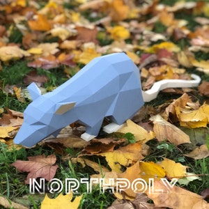 4 Rats Papercraft, Mouse, Digital Template, PDF Download, Gurko, 3D Low ...